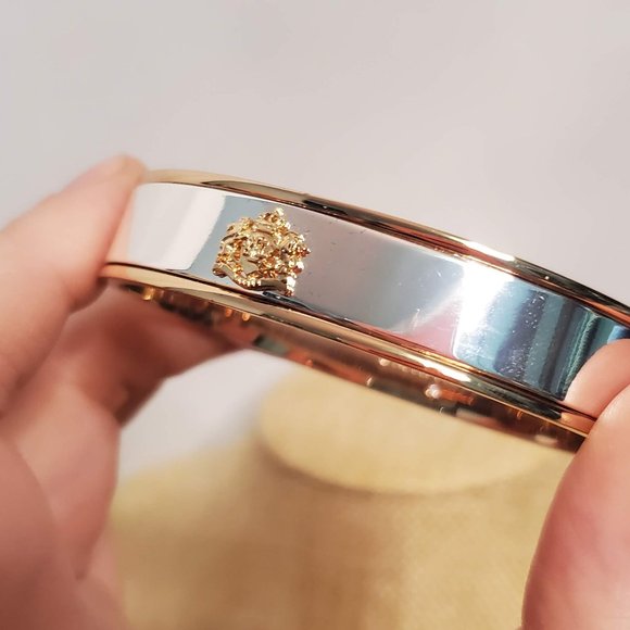 Lauren Ralph Lauren | Jewelry | Nwot Lauren By Ralph Lauren Twotone Plate Metal Crest Bangle ...